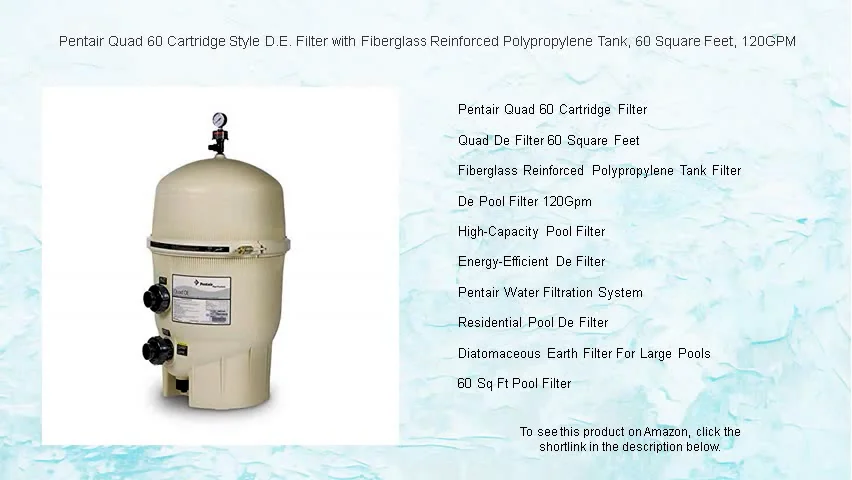 Pentair Quad 60 Cartridge Style D.E. Filter with Fiberglass Reinforced ...