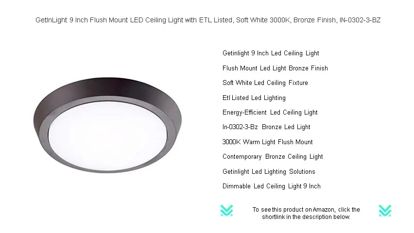 GetInLight 9 Inch Flush Mount LED Ceiling Light with ETL Listed, Soft ...