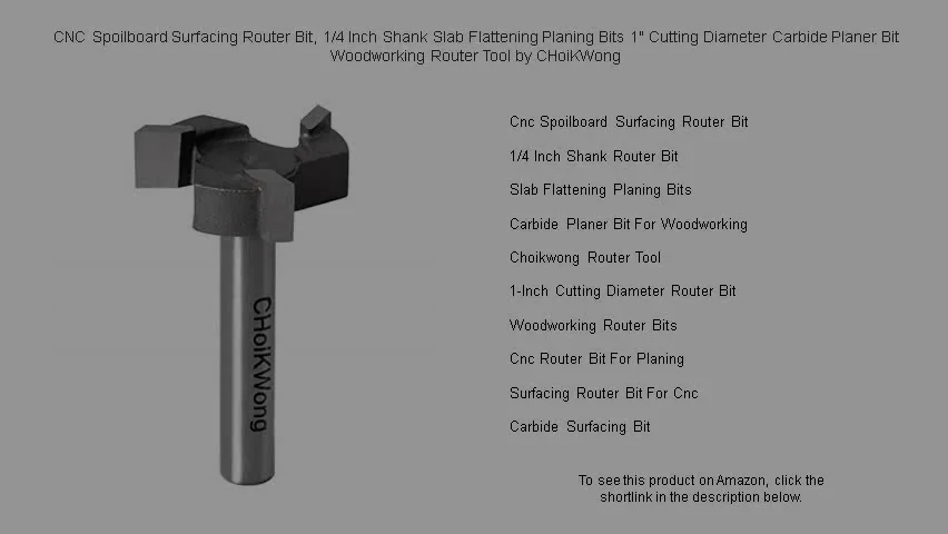 CNC Spoilboard Surfacing Router Bit, 1/4 Inch Shank Slab Flattening ...