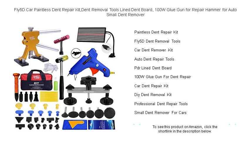 Fly5D Car Paintless Dent Repair Kit,Dent Removal Tools Lined Dent Board ...