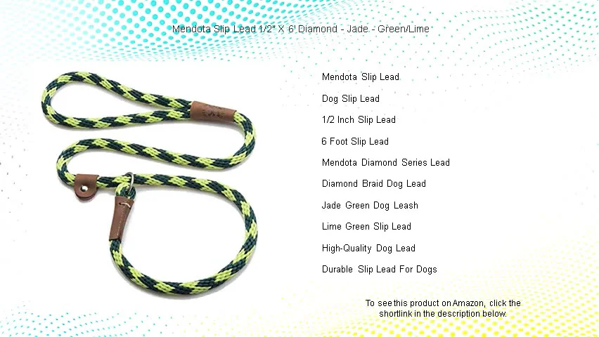 Mendota Slip Lead 1/2" X 6' Diamond - Jade - Green/Lime