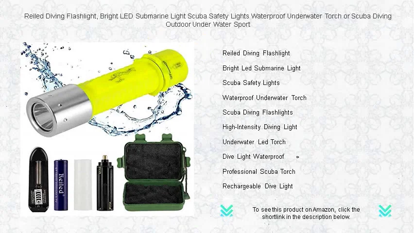 Reiled Diving Flashlight, Bright LED Submarine Light Scuba Safety ...