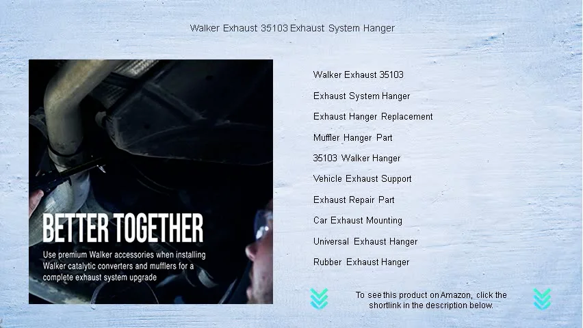 Walker Exhaust 35103 Exhaust System Hanger on Vimeo
