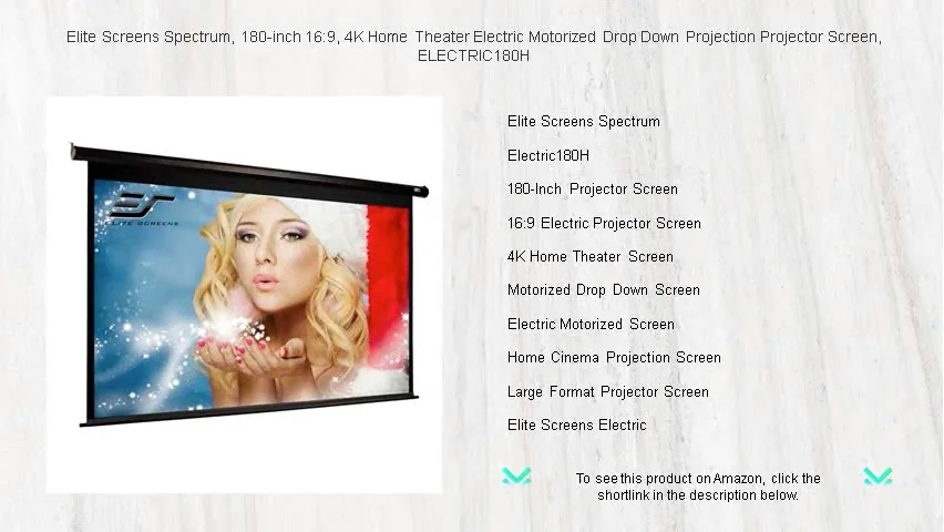 Elite Screens Spectrum, 180-inch 16:9, 4K Home Theater Electric ...