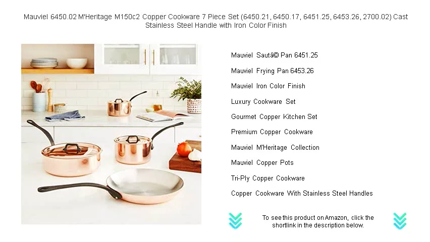 Mauviel 6450.02 M'Heritage M150c2 Copper Cookware 7 Piece Set (6450.21 ...