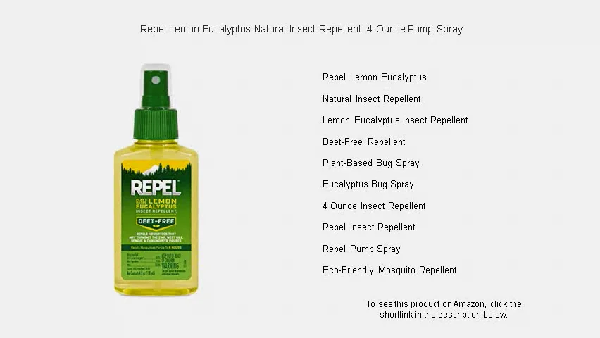 Repel Lemon Eucalyptus Natural Insect Repellent, 4-Ounce Pump Spray on ...