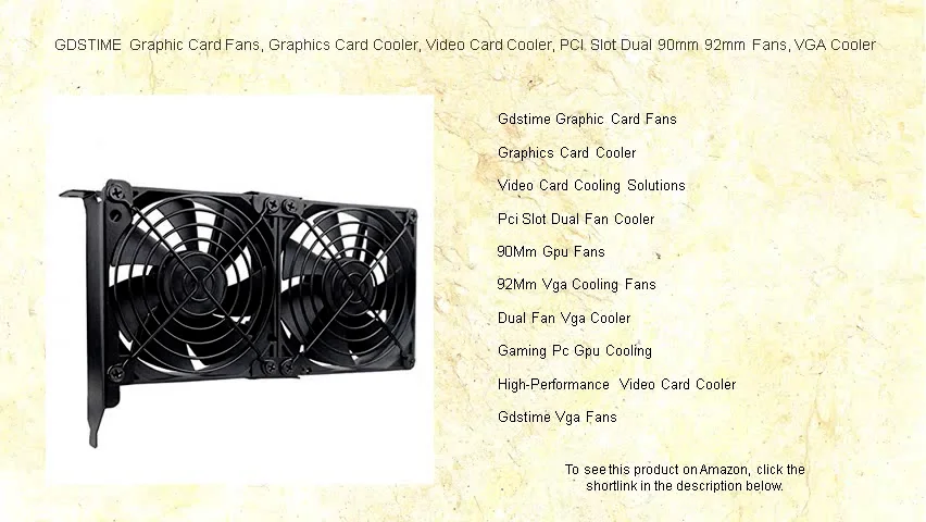 GDSTIME Graphic Card Fans, Graphics Card Cooler, Video Card Cooler, PCI ...