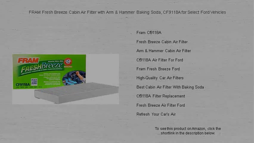 FRAM Fresh Breeze Cabin Air Filter with Arm & Hammer Baking Soda ...