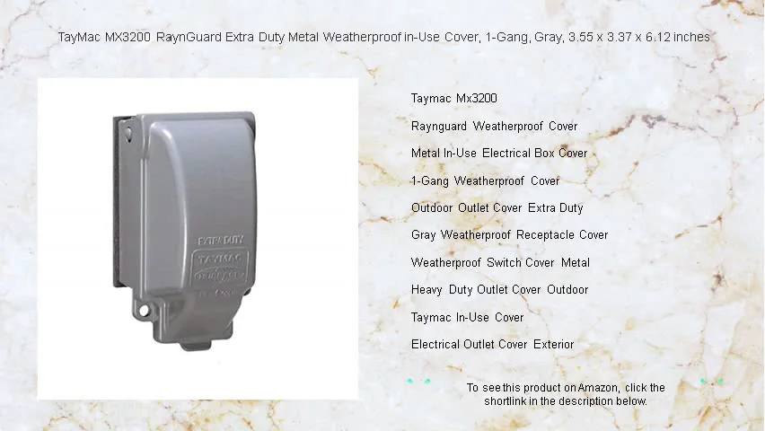 TayMac MX3200 RaynGuard Extra Duty Metal Weatherproof in-Use Cover, 1 ...