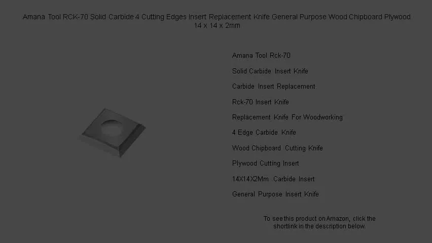 Amana Tool RCK-70 Solid Carbide 4 Cutting Edges Insert Replacement ...