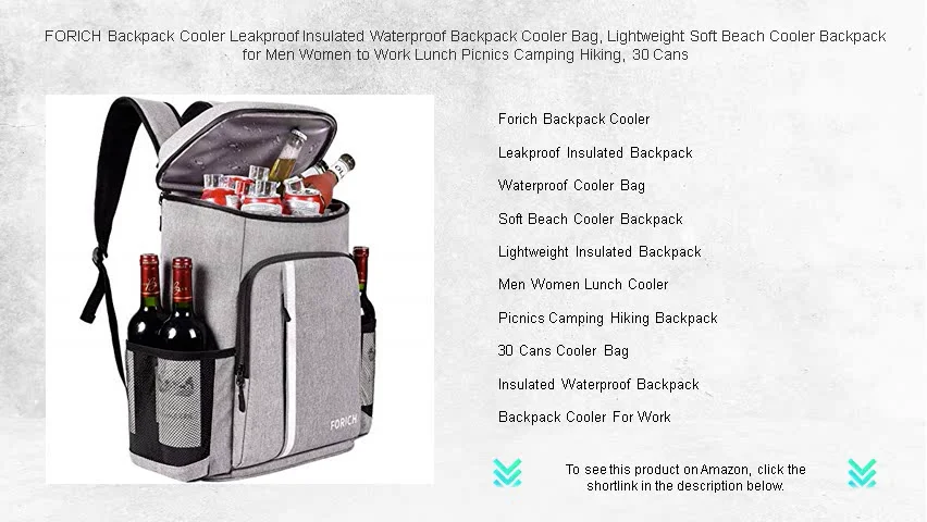 FORICH Backpack Cooler Leakproof Insulated Waterproof Backpack Cooler ...