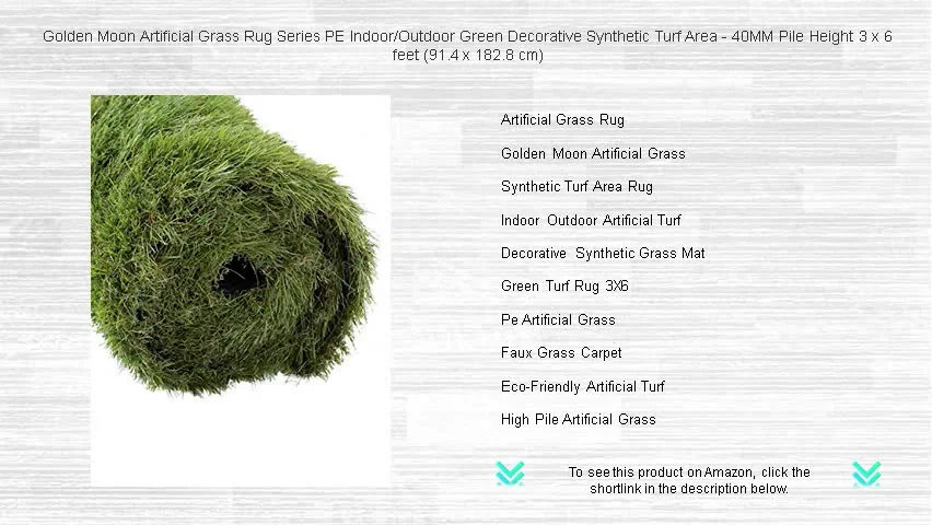 Golden Moon Artificial Grass Rug Series PE Indoor/Outdoor Green ...
