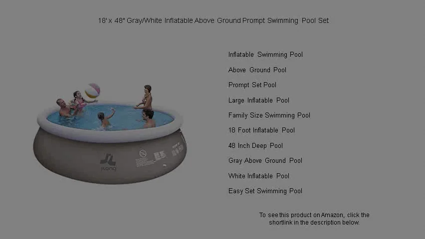 18' x 48" Gray/White Inflatable Above Ground Prompt Swimming Pool Set ...