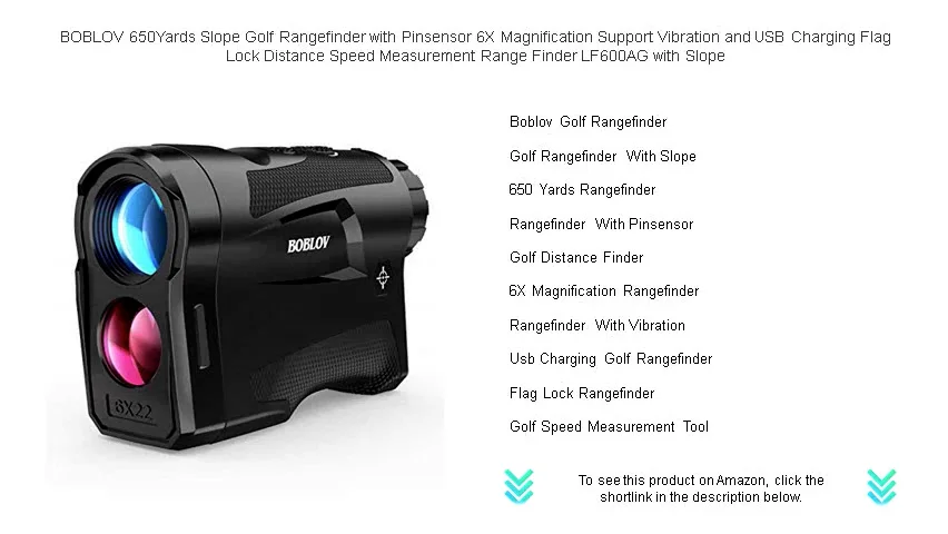 BOBLOV 650Yards Slope Golf Rangefinder with Pinsensor 6X Magnification ...
