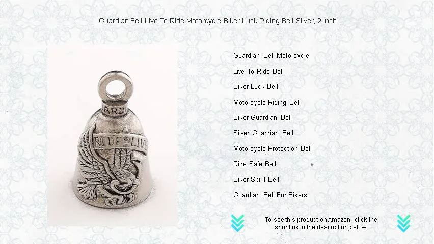 Guardian Bell Live To Ride Motorcycle Biker Luck Riding Bell Silver, 2 ...
