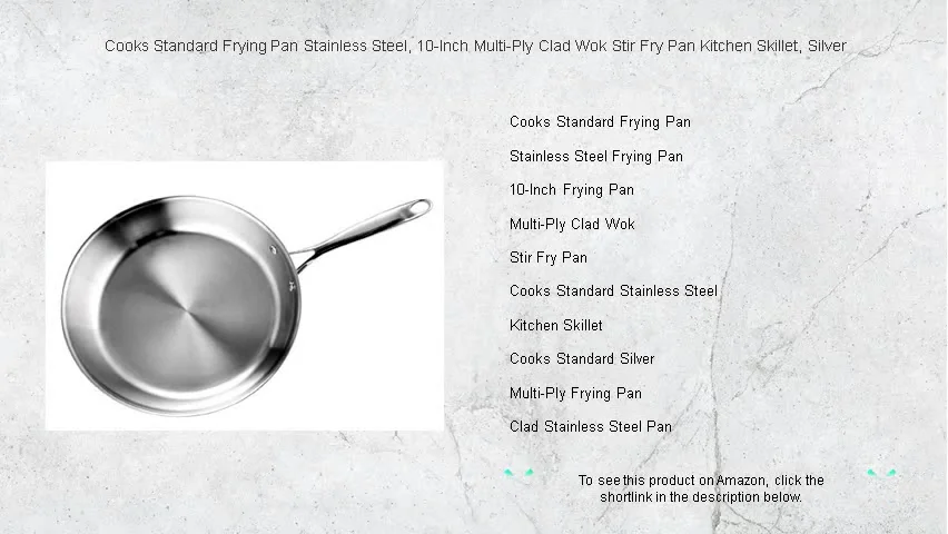 Cooks Standard Frying Pan Stainless Steel, 10-Inch Multi-Ply Clad Wok ...
