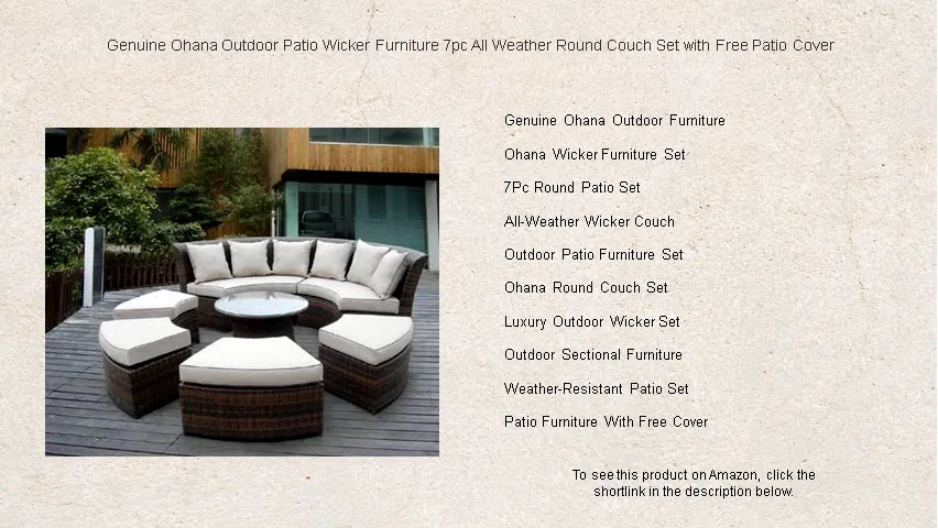 Genuine Ohana Outdoor Patio Wicker Furniture 7pc All Weather Round ...