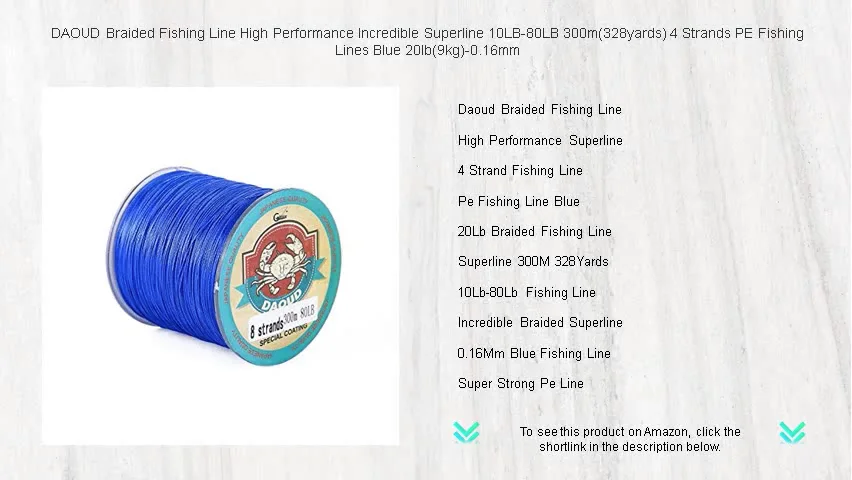 DAOUD Braided Fishing Line High Performance Incredible Superline 10LB ...