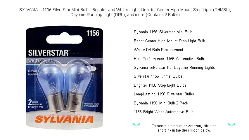 SYLVANIA - 1156 SilverStar Mini Bulb - Brighter and Whiter Light, Ideal ...