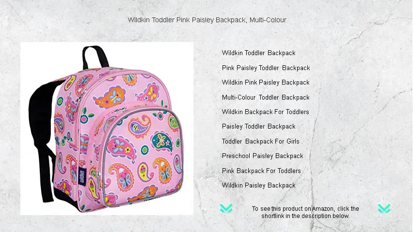 Wildkin Toddler Pink Paisley Backpack, Multi-Colour on Vimeo