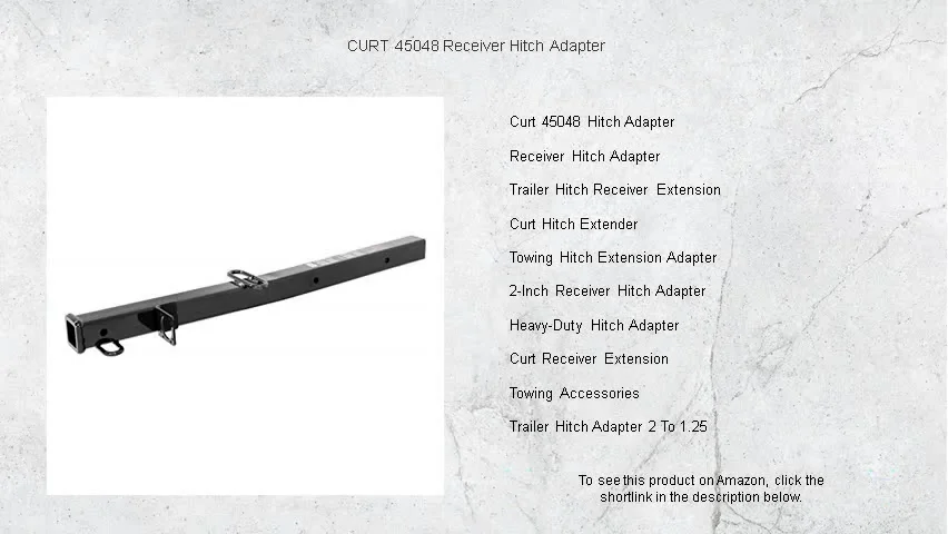 CURT 45048 Receiver Hitch Adapter on Vimeo