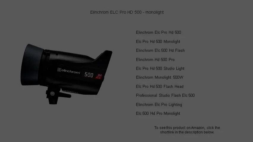 Elinchrom ELC Pro HD 500 - monolight on Vimeo
