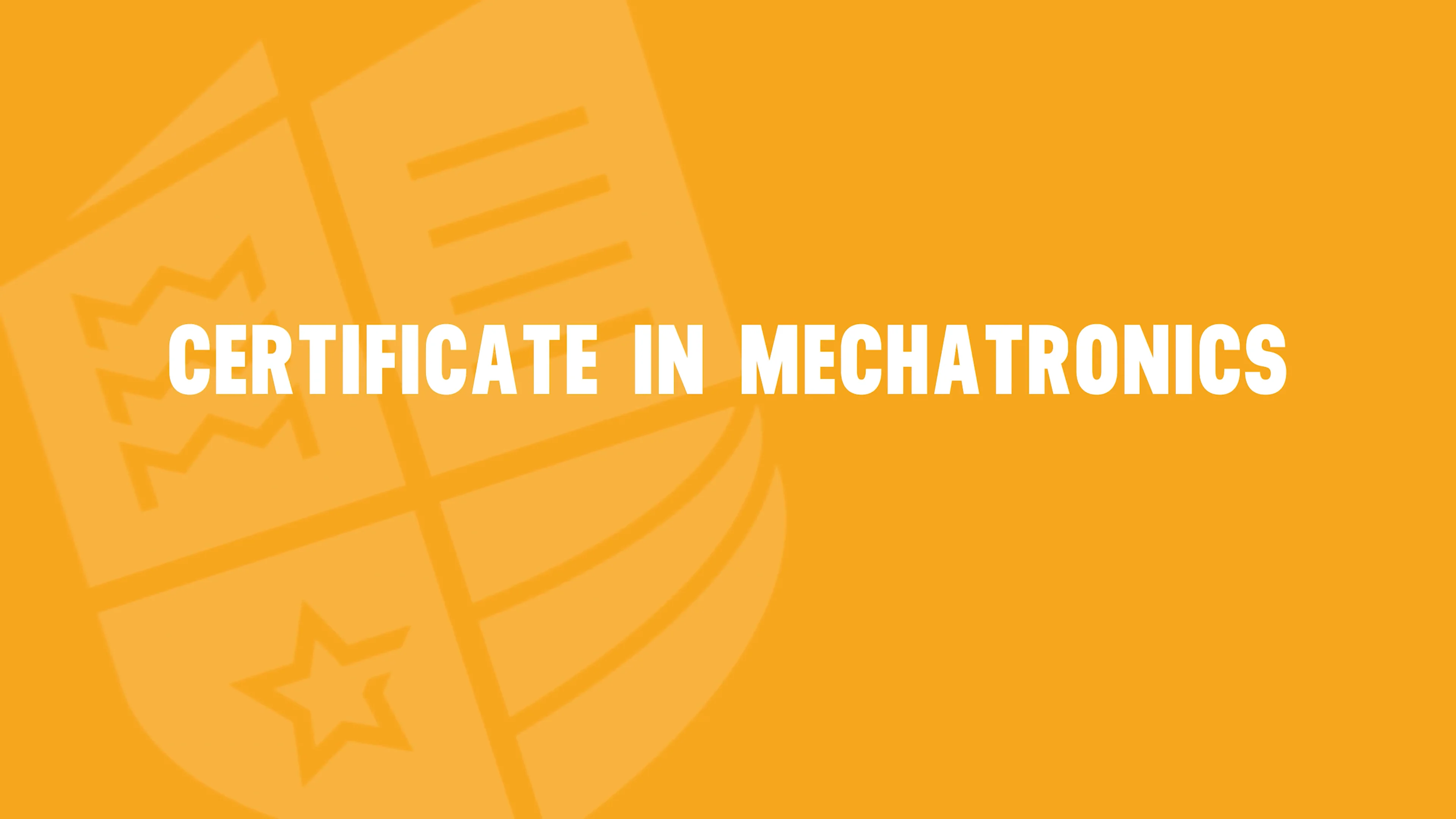 Certificate in Mechatronics on Vimeo