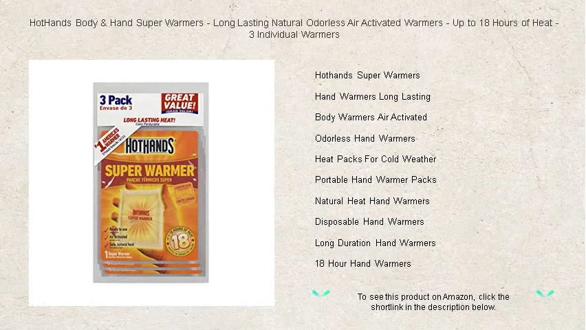 HotHands Body & Hand Super Warmers - Long Lasting Natural Odorless Air ...