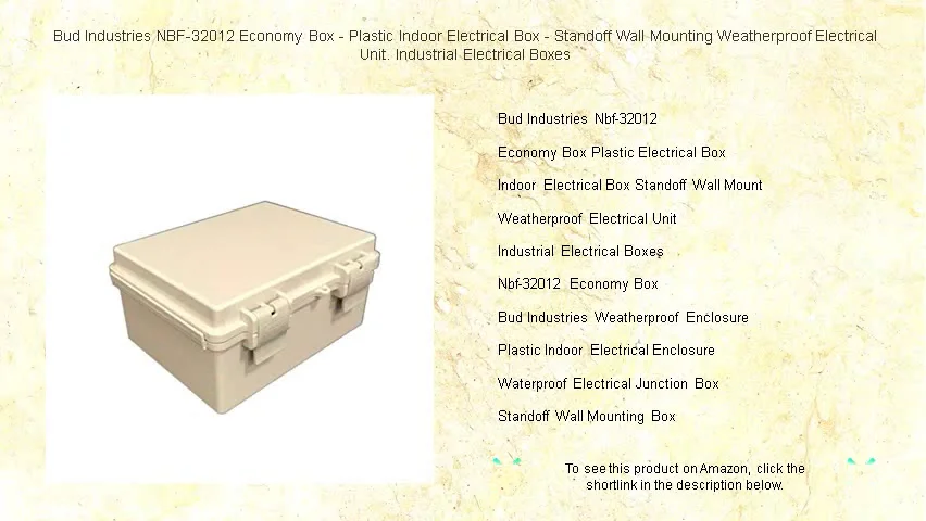 Bud Industries NBF-32012 Economy Box - Plastic Indoor Electrical Box ...