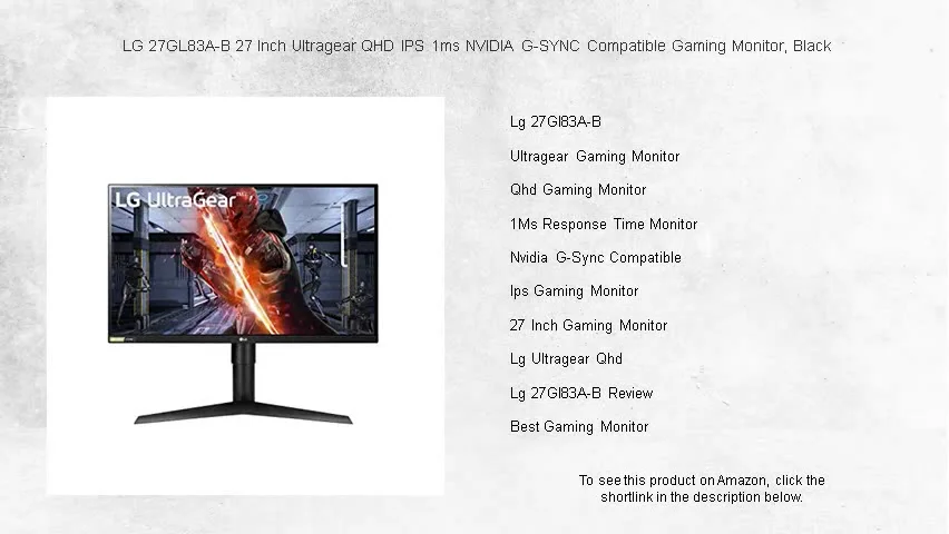 LG 27GL83A-B 27 Inch Ultragear QHD IPS 1ms NVIDIA G-SYNC Compatible ...