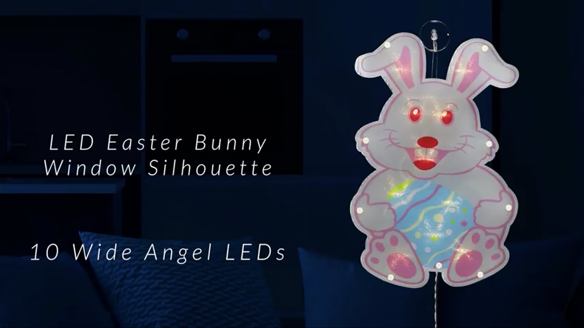 14" Battery Operated LED Lighted Easter Bunny Window Silhouette ...