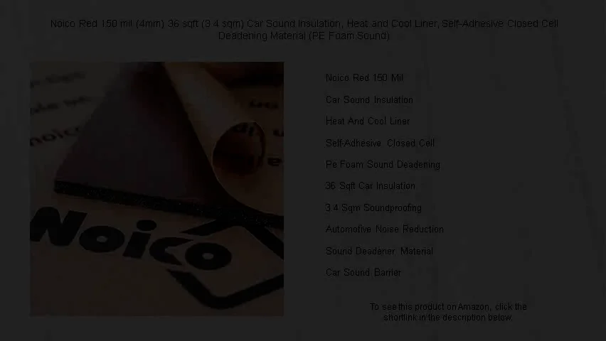 Noico Red 150 mil (4mm) 36 sqft (3.4 sqm) Car Sound Insulation, Heat ...