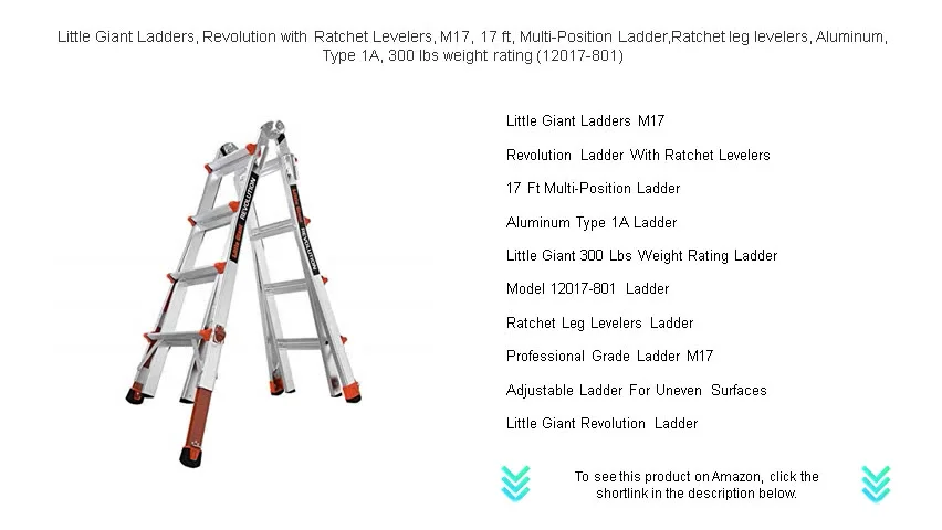Little Giant Ladders, Revolution with Ratchet Levelers, M17, 17 ft ...