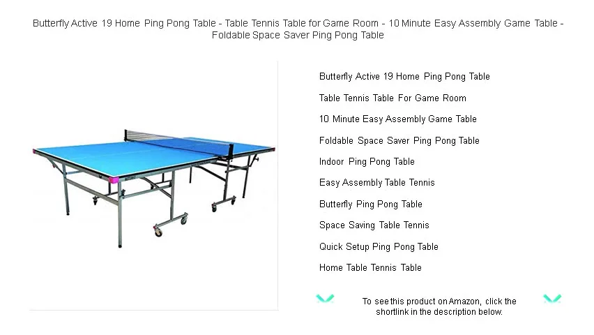 Butterfly Active 19 Home Ping Pong Table - Table Tennis Table for Game ...