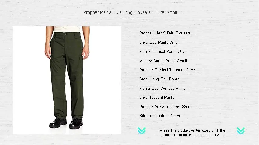 Propper Men's BDU Long Trousers - Olive, Small on Vimeo