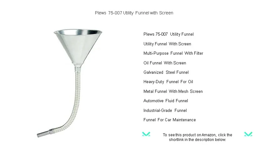 Plews 75-007 Utility Funnel with Screen on Vimeo