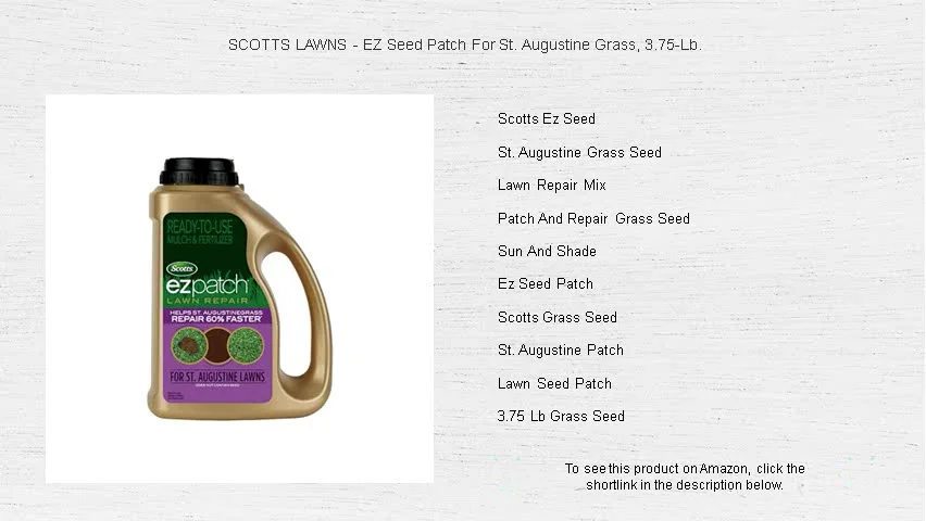 SCOTTS LAWNS - EZ Seed Patch For St. Augustine Grass, 3.75-Lb. on Vimeo