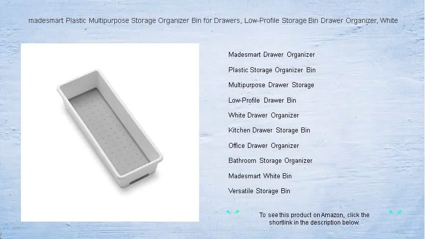 madesmart Plastic Multipurpose Storage Organizer Bin for Drawers, Low ...