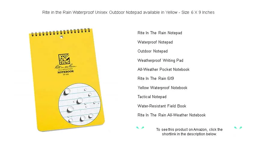 Rite in the Rain Waterproof Unisex Outdoor Notepad available in Yellow ...