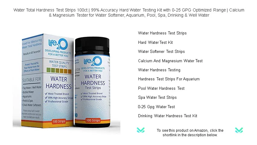 Water Total Hardness Test Strips 100ct | 99% Accuracy Hard Water ...