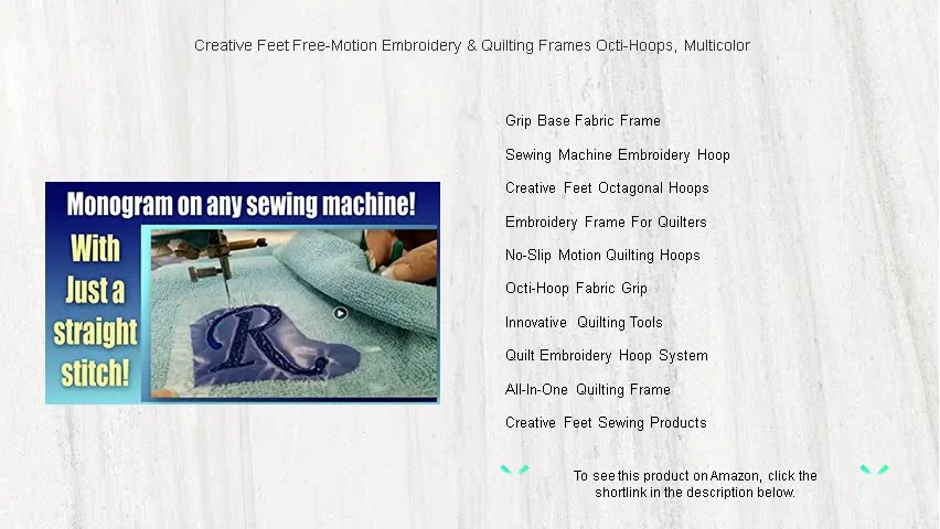 Creative Feet Free-Motion Embroidery & Quilting Frames Octi-Hoops ...
