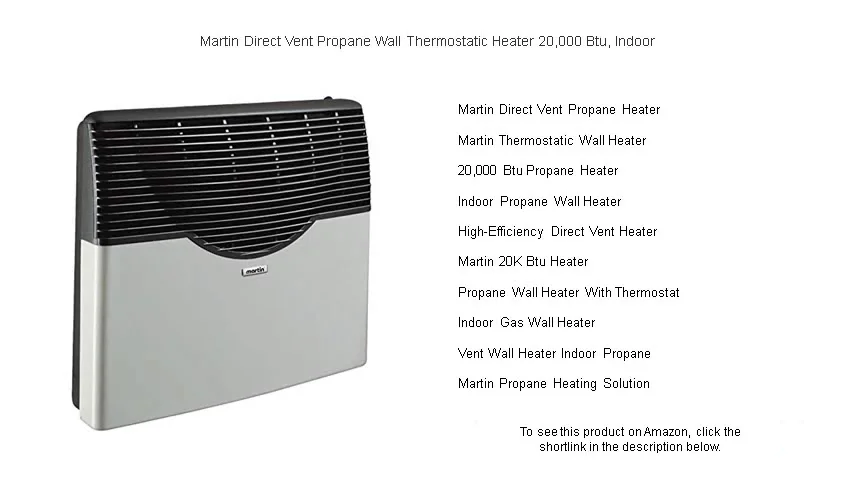 Martin Direct Vent Propane Wall Thermostatic Heater 20,000 Btu, Indoor ...