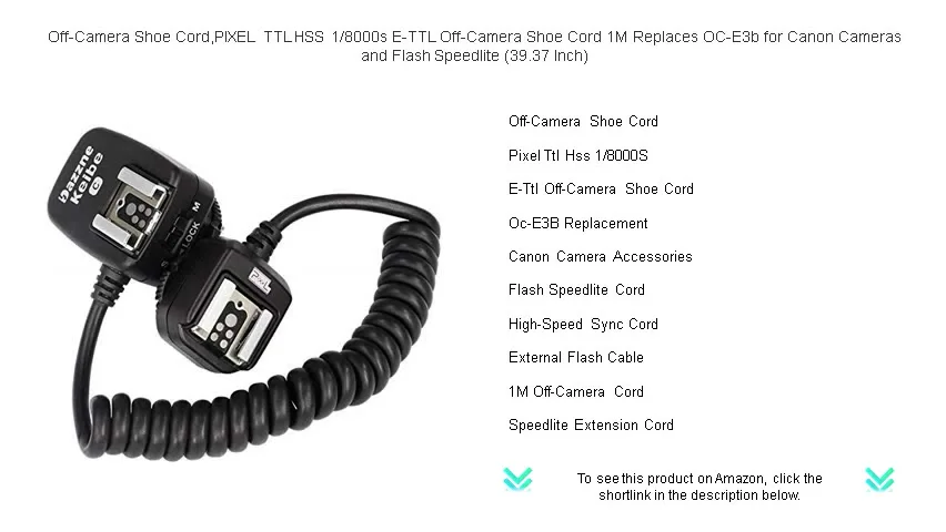Off-Camera Shoe Cord,PIXEL TTL HSS 1/8000s E-TTL Off-Camera Shoe Cord ...