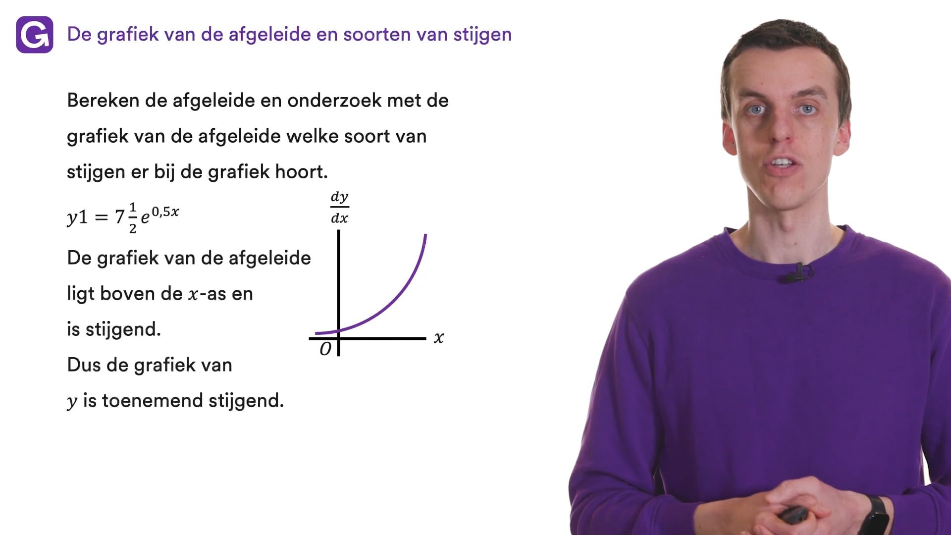 De grafiek van de afgeleide en soorten van stijgen oefenen | StudyGo