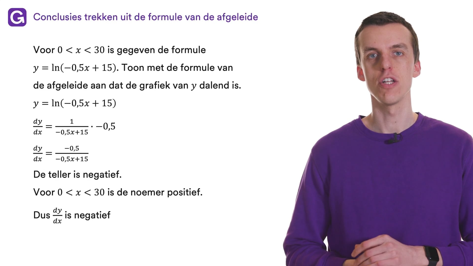 De grafiek van de afgeleide en soorten van stijgen oefenen | StudyGo
