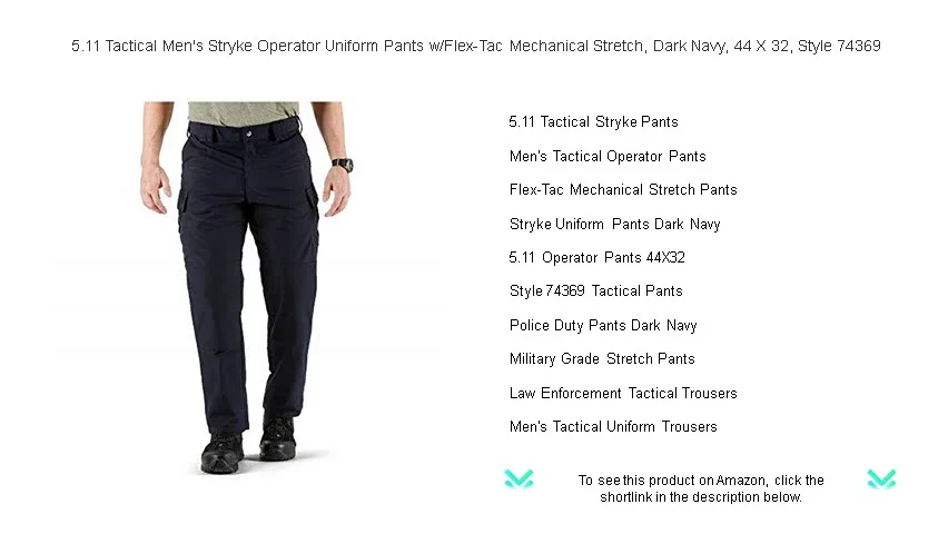 5.11 Tactical Men's Stryke Operator Uniform Pants w/Flex-Tac Mechanical ...