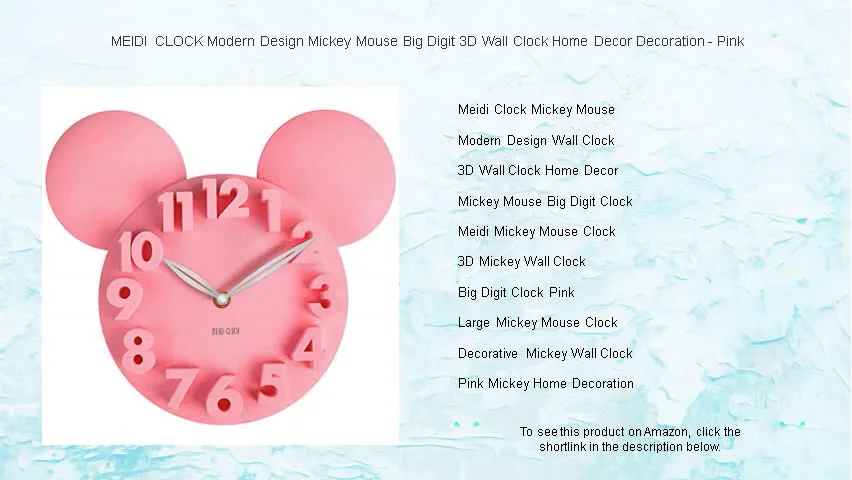 MEIDI CLOCK Modern Design Mickey Mouse Big Digit 3D Wall Clock Home ...