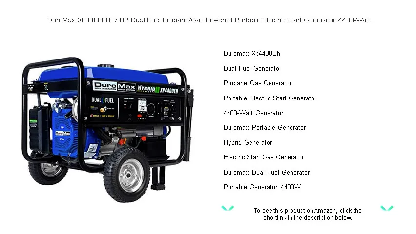 DuroMax XP4400EH 7 HP Dual Fuel Propane/Gas Powered Portable Electric ...
