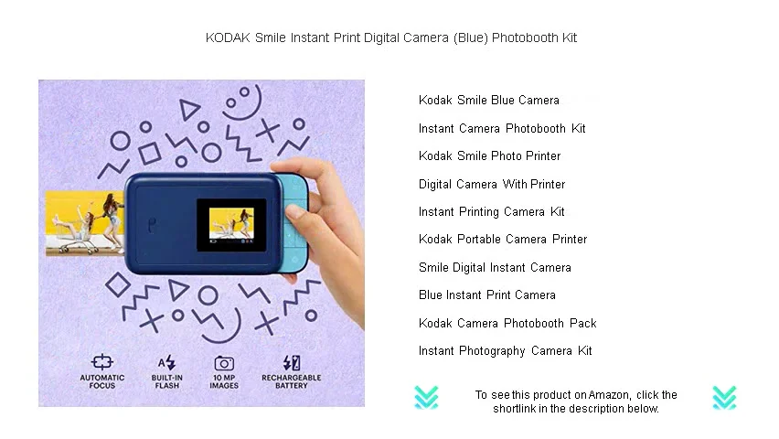 KODAK Smile Instant Print Digital Camera (Blue) Photobooth Kit on Vimeo