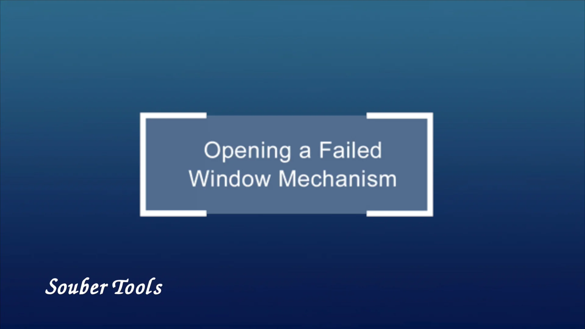 Opening a Failed Window Mechanism - Souber Tools on Vimeo
